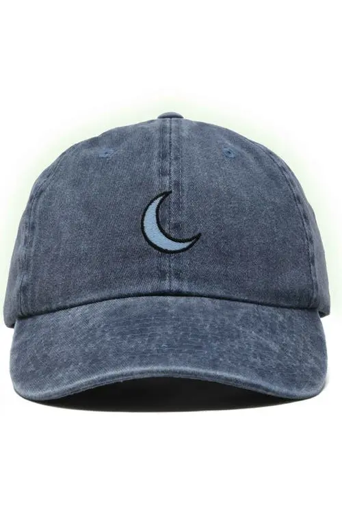 DALIX Moon Baseball Cap - Washed Navy Blue