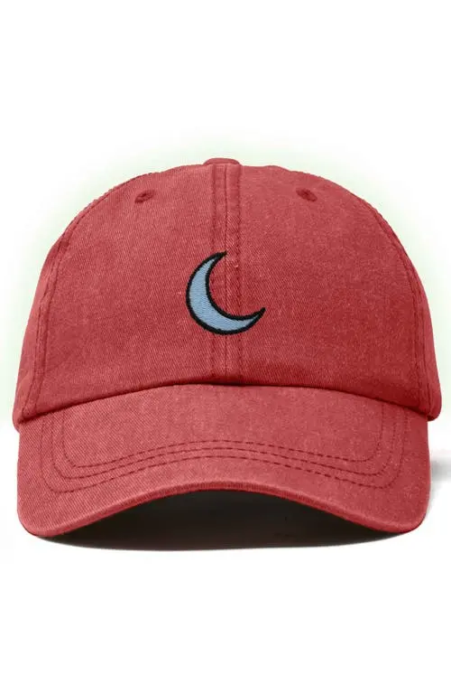 DALIX Moon Baseball Cap - Washed Red