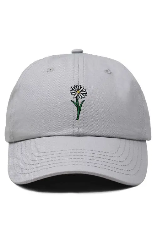 DALIX Daisy Embroidered Cap - Gray