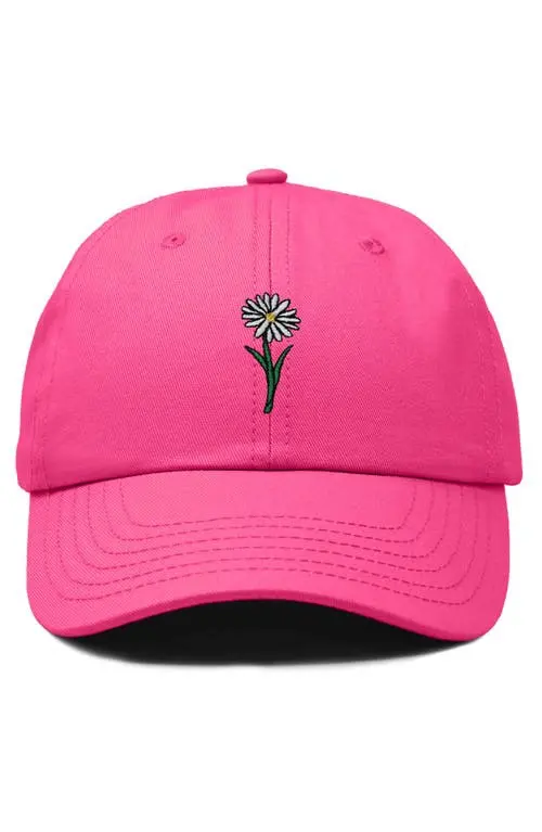 DALIX Daisy Embroidered Cap - Hot Pink