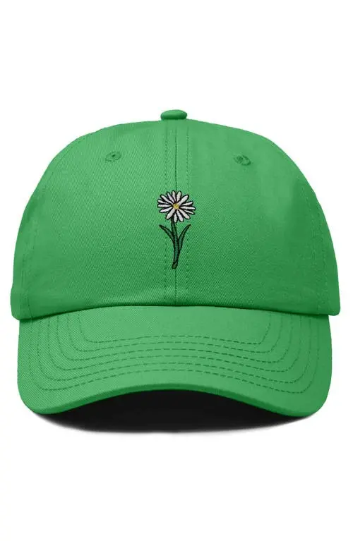 DALIX Daisy Embroidered Cap - Kelly Green