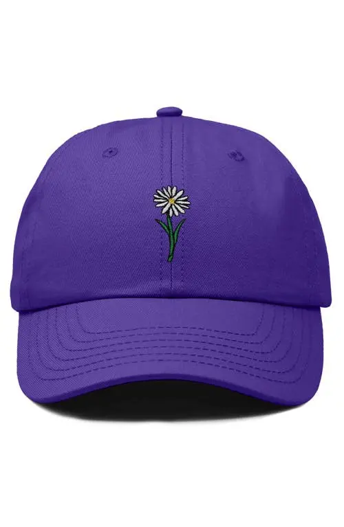 DALIX Daisy Embroidered Cap - Purple