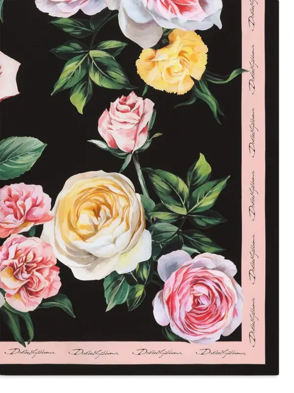 Dolce & Gabbana Floral-print Foulard - Black