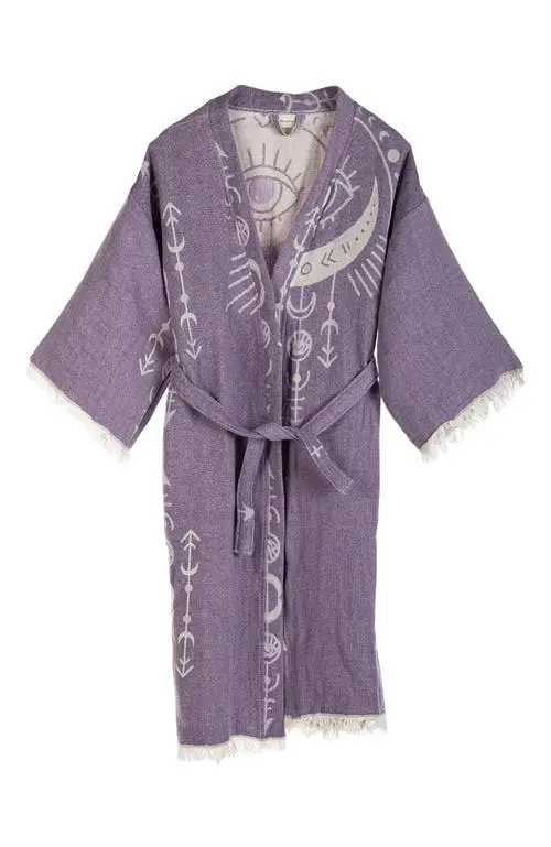 FOREVER & ALWAYS SHOES Lunamoon Handmade Boho Cotton Kimono - Purple