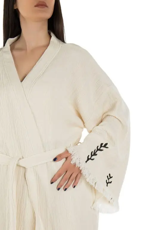 FOREVER & ALWAYS SHOES Solsun Pattern Handmade Cotton Robe Cover-up