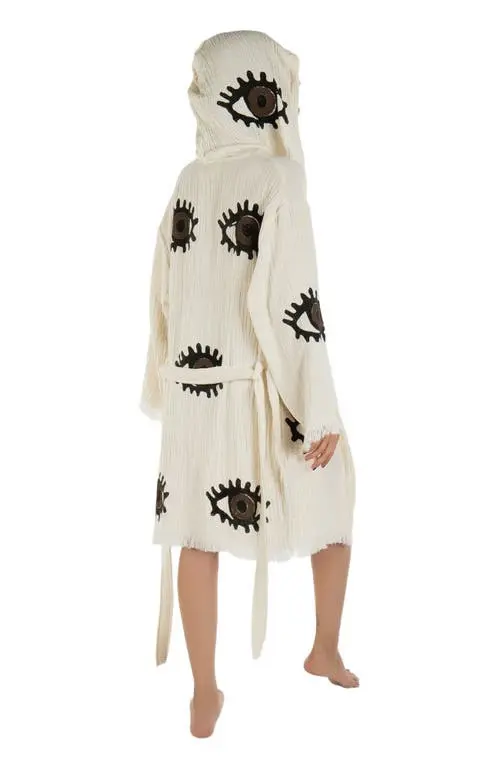 FOREVER & ALWAYS SHOES Imogenhandmade Hooded Cotton Robe Cover-up - Off-white