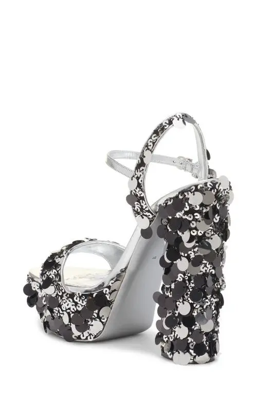 Dolce & Gabbana Sequin Platform Sandals - Argento