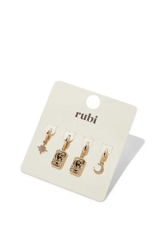RUBI SHOES 2pk Earrings - Up Gold Celestial