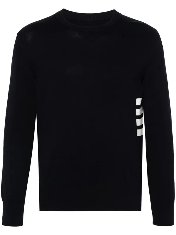 Thom Browne 4-bar Cotton Jumper - Blue