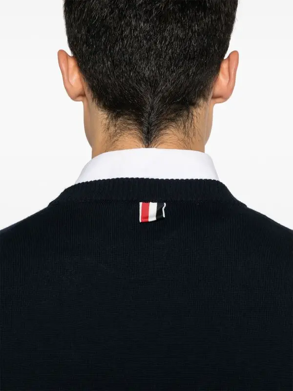 Thom Browne 4-bar Cotton Jumper - Blue