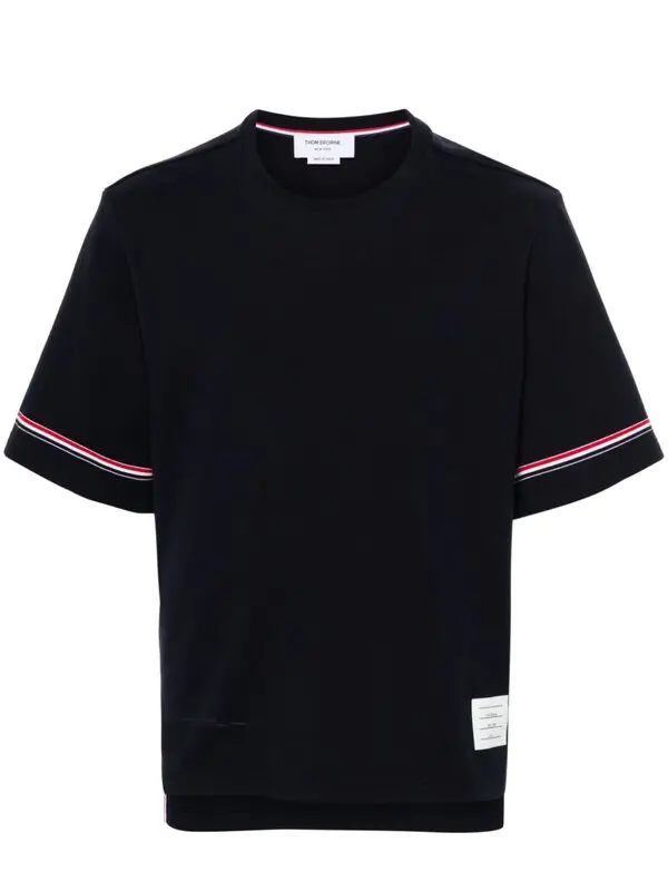 Thom Browne Rwb-stripe Cotton T-shirt - Blue