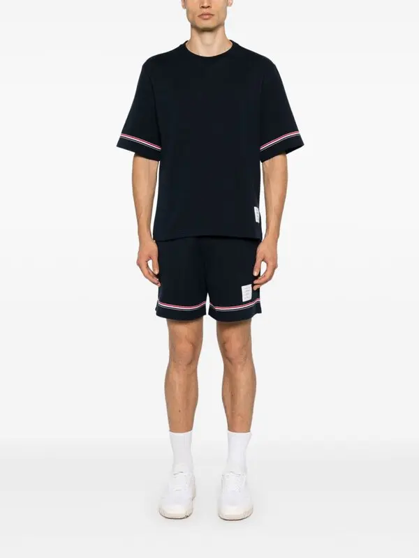 Thom Browne Rwb-stripe Cotton T-shirt - Blue