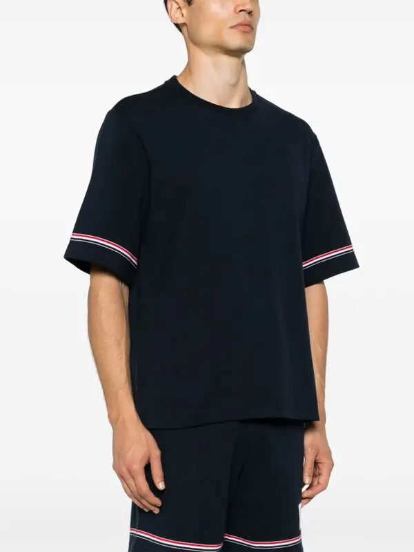 Thom Browne Rwb-stripe Cotton T-shirt - Blue
