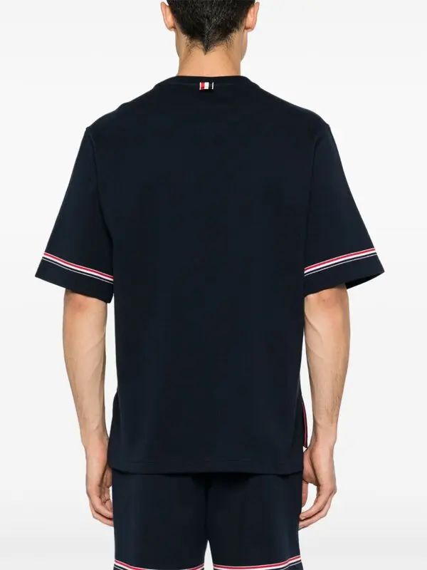 Thom Browne Rwb-stripe Cotton T-shirt - Blue