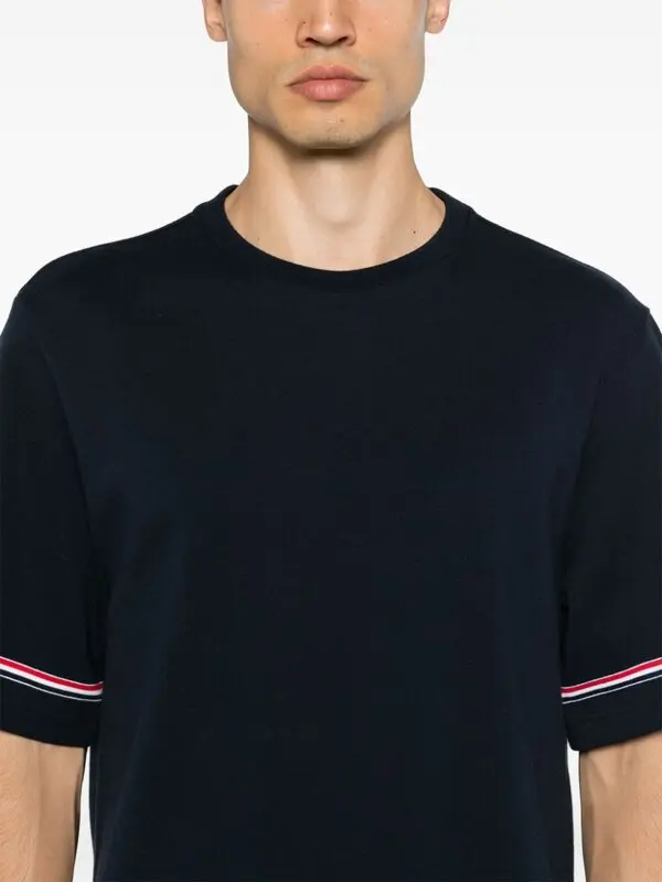 Thom Browne Rwb-stripe Cotton T-shirt - Blue