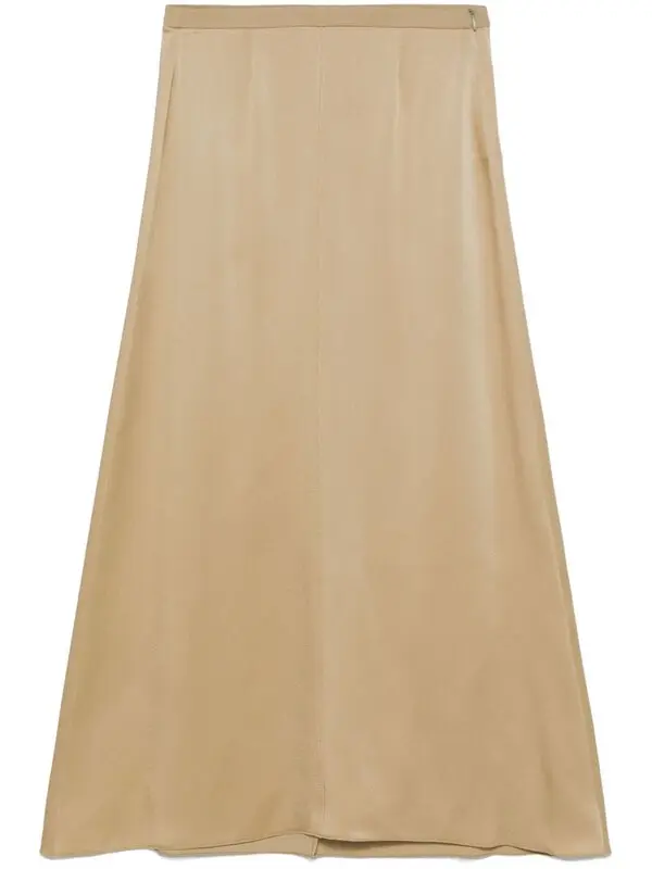 FORTE_FORTE Satin Midi Skirt - Neutrals