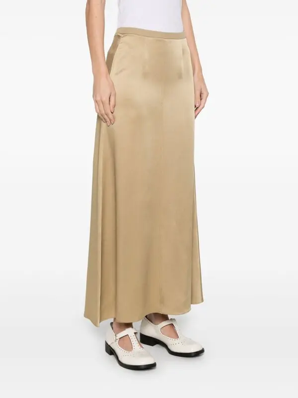 FORTE_FORTE Satin Midi Skirt - Neutrals