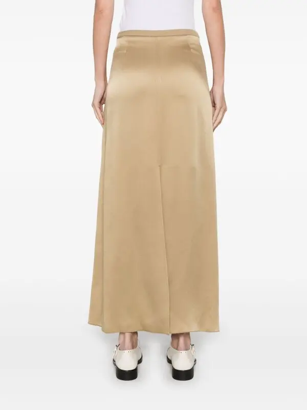FORTE_FORTE Satin Midi Skirt - Neutrals