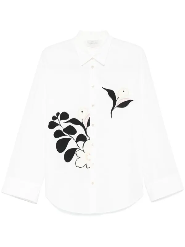 FORTE_FORTE Floral-appliqué Shirt - White