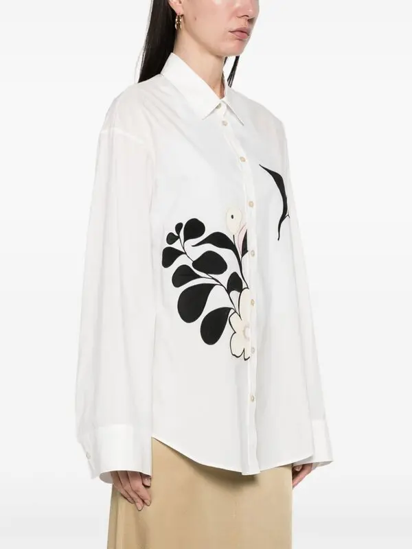 FORTE_FORTE Floral-appliqué Shirt