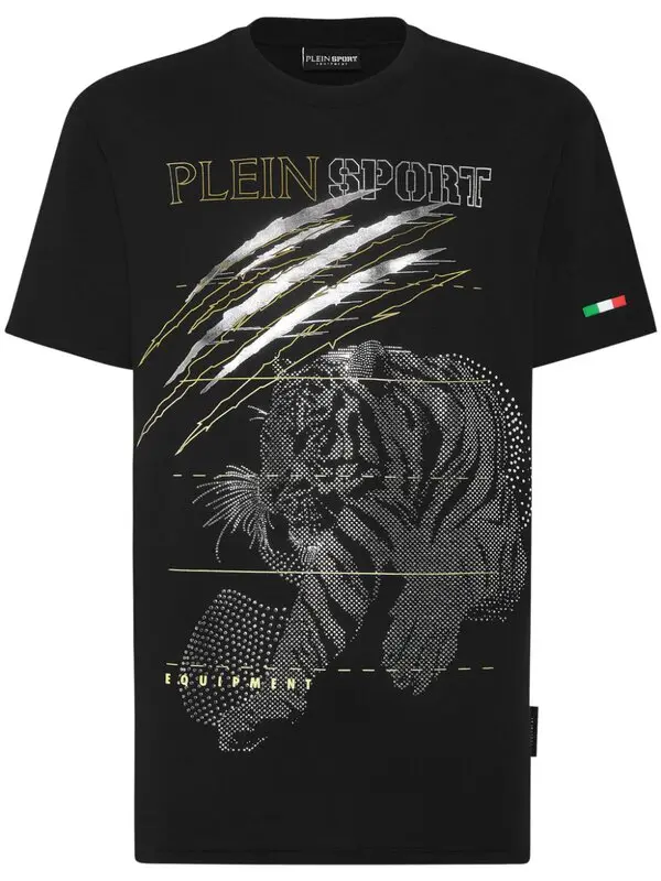 PLEIN SPORT Tiger-motif T-shirt - Black