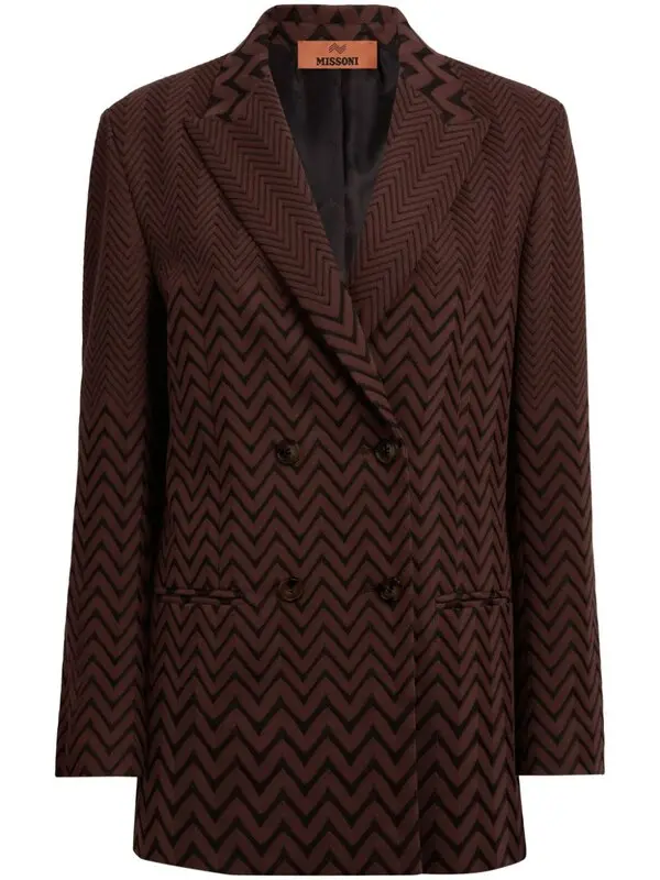 Missoni Zigzag Patterned Blazer - Brown