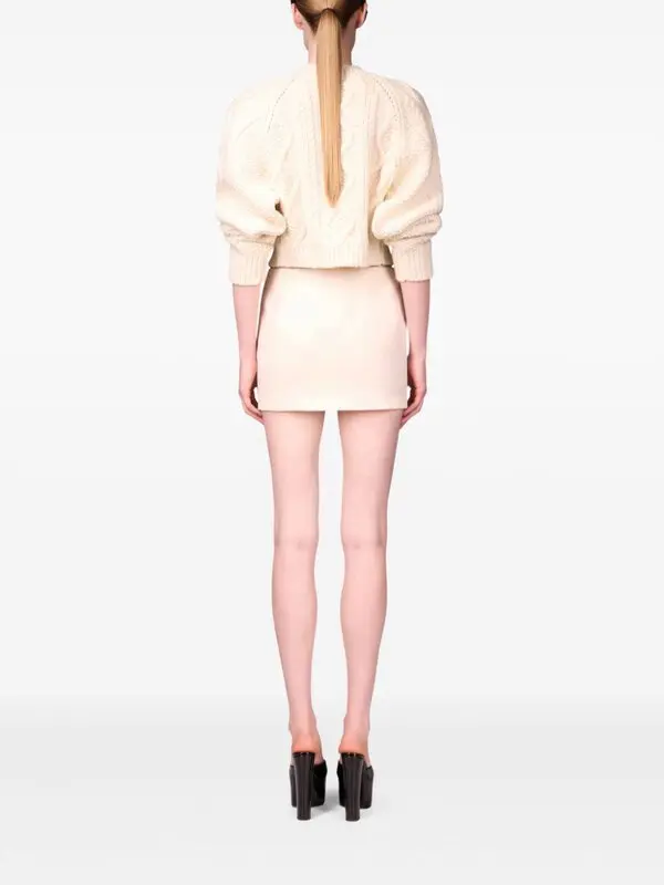 AREA Brooch-detail Cardigan - Neutrals