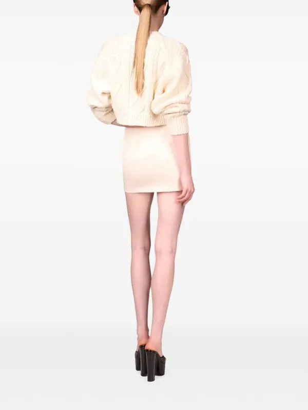 AREA Brooch-detail Cardigan - Neutrals