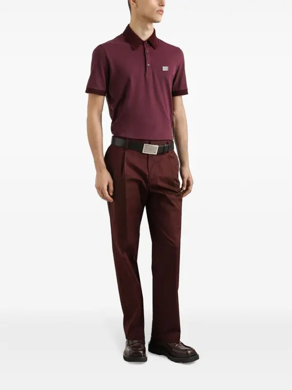Dolce & Gabbana Logo-plaque Polo Shirt - Red
