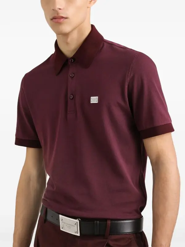 Dolce & Gabbana Logo-plaque Polo Shirt - Red
