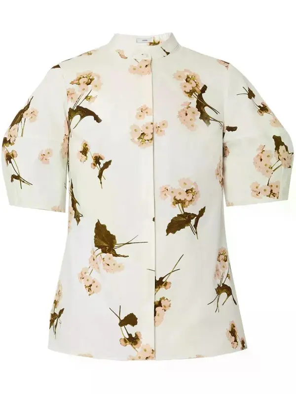 Erdem Floral Print Short-sleeved Shirt - White