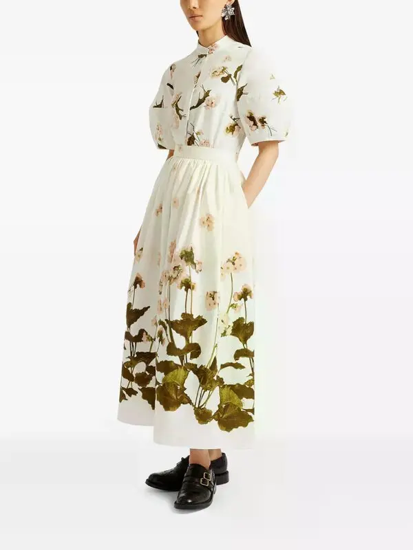 Erdem Floral Print Short-sleeved Shirt - White