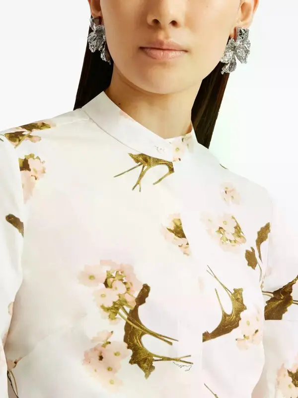Erdem Floral Print Short-sleeved Shirt - White