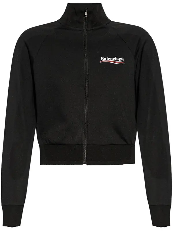 Balenciaga Logo-embroidered Cropped Sweatshirt