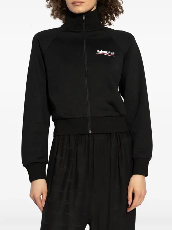 Balenciaga Logo-embroidered Cropped Sweatshirt