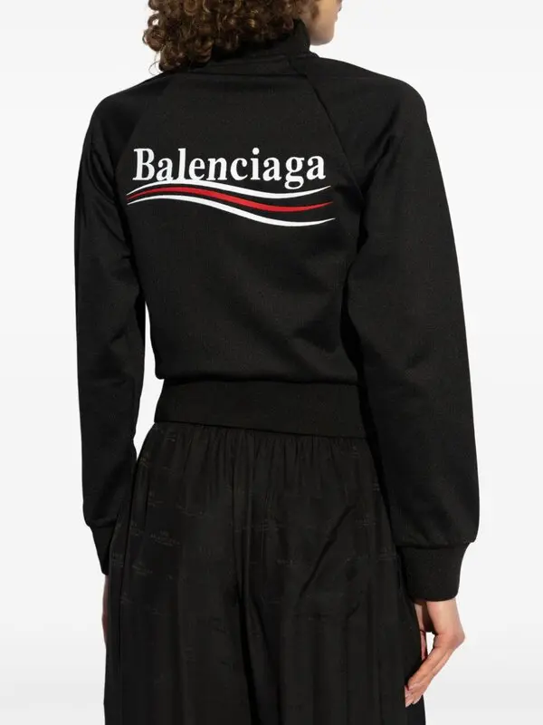 Balenciaga Logo-embroidered Cropped Sweatshirt