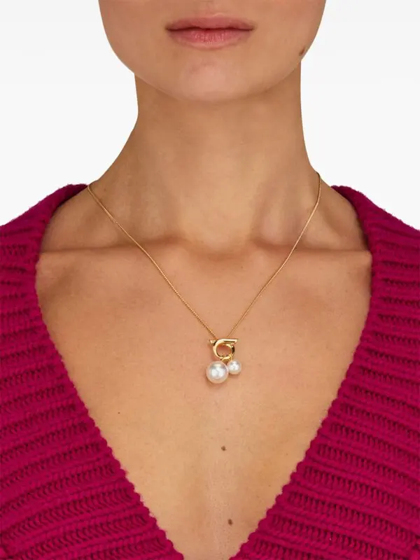 FERRAGAMO Double Pearl Necklace