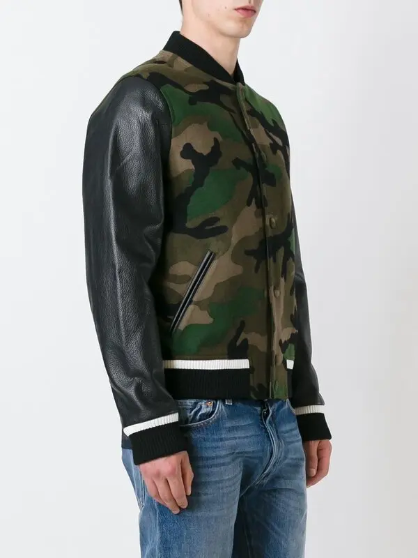 Valentino Garavani Rockstud Camouflage Bomber Jacket