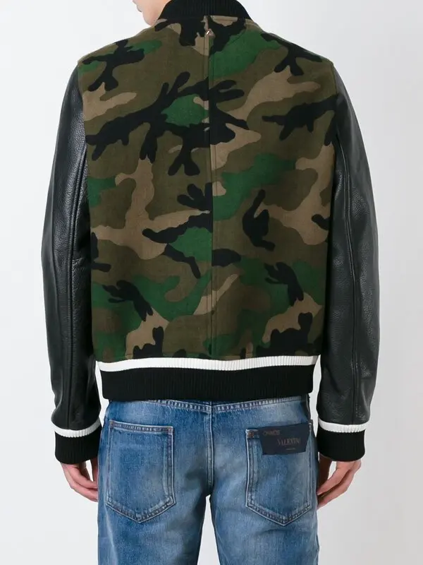 Valentino Garavani Rockstud Camouflage Bomber Jacket