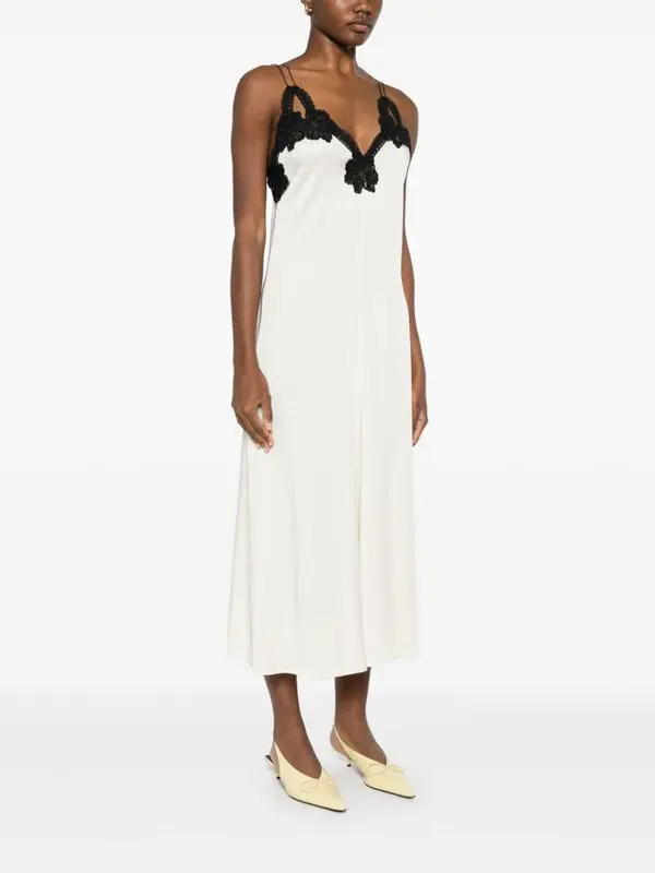 jil sander lace dress Jil Sander Lace-panel Midi Dress
