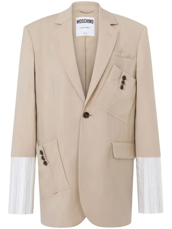 Moschino Virgin Wool Blazer - Neutrals