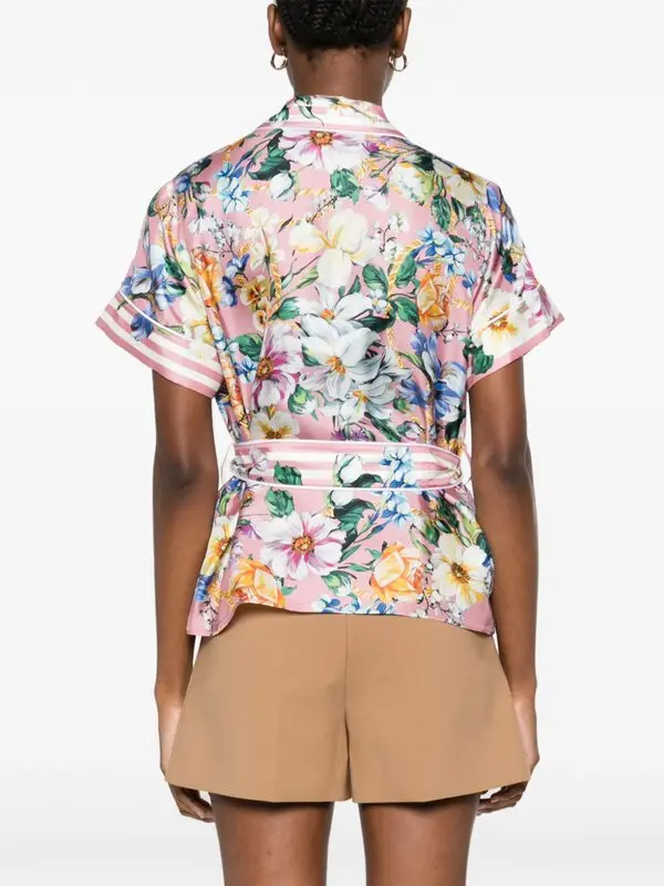 Dolce & Gabbana Floral-print Silk Shirt - Pink