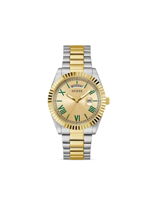 Guess 36mm Steel Date Bracelet Watch - Gold