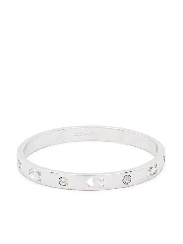 COACH Hinged Crystal Bracelet - Silver
