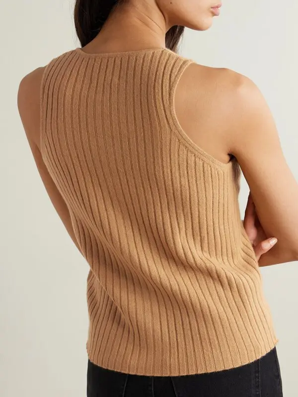 ALLUDE Ribbed Cashmere Vest