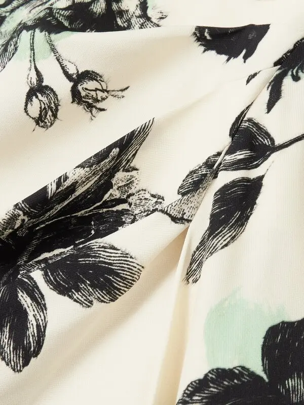 Erdem Violetta Draped Gathered Crepe Midi Dress