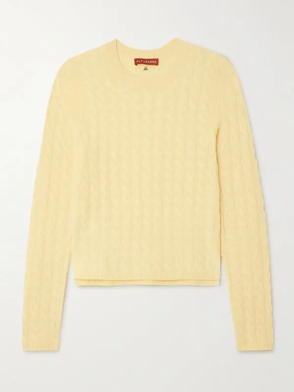 Altuzarra Milla Cable-knit Cashmere Sweater - Yellow