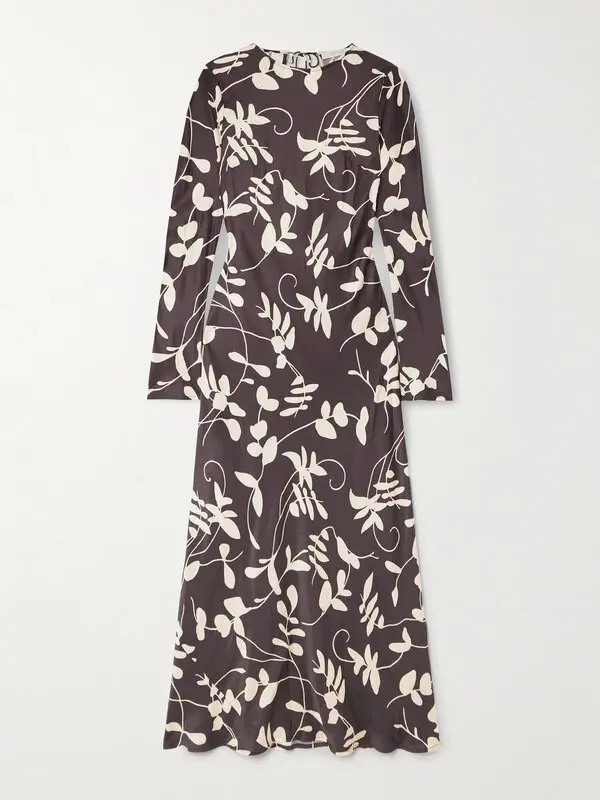 Faithfull The Brand Faroe Printed Satin Maxi Dress