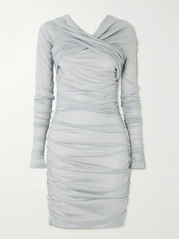 Dolce & Gabbana Draped Wool-jersey Mini Dress