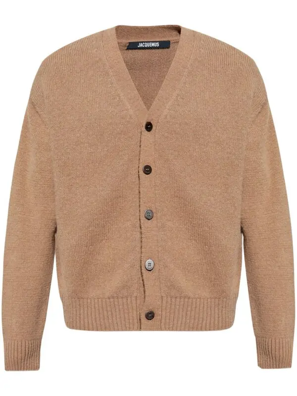Jacquemus Ribbed-knit Cardigan - Brown